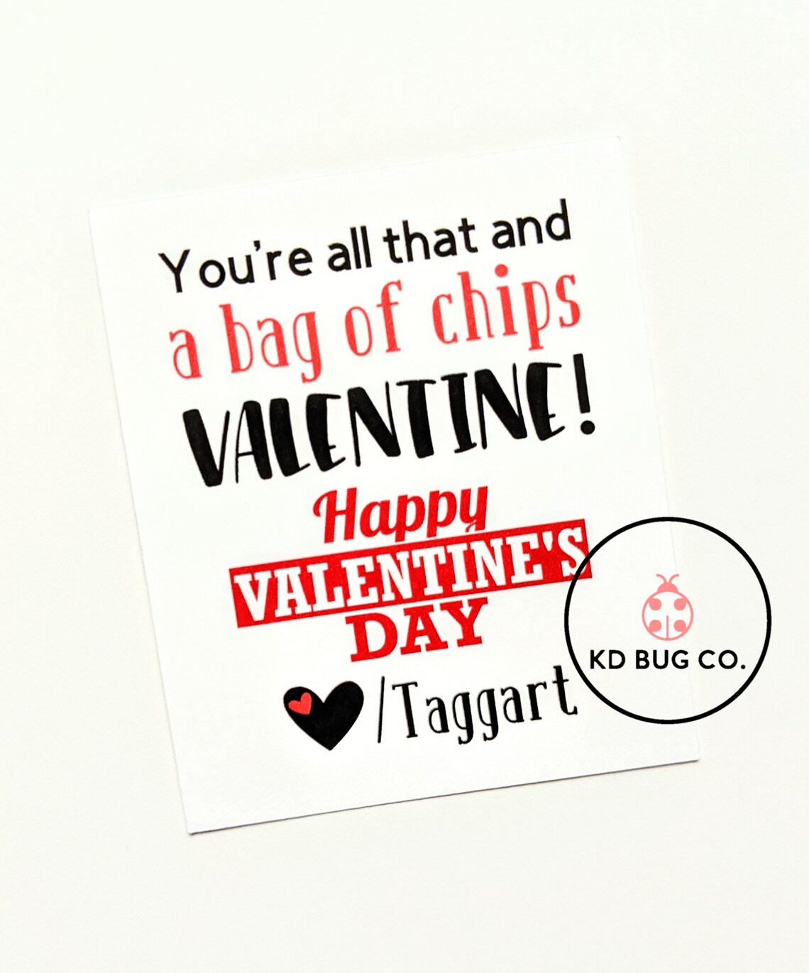 PRINTED You're All That and a Bag of Chips Valentine Tag - Etsy