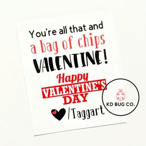 PRINTED You're All That and a Bag of Chips Valentine Tag - Etsy