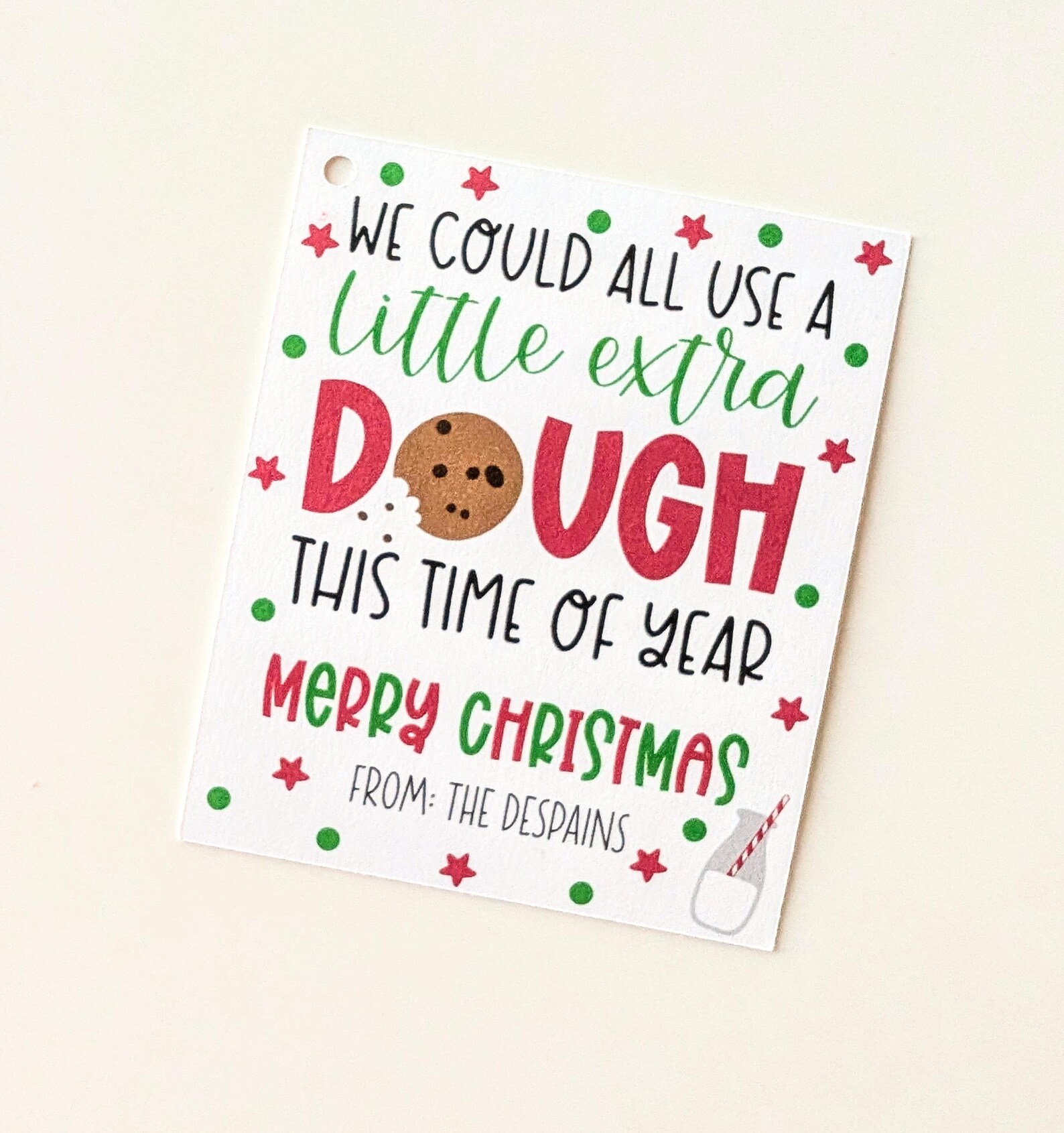 We Could All Use Some Extra Dough PRINTED Christmas Gift Tag - Etsy
