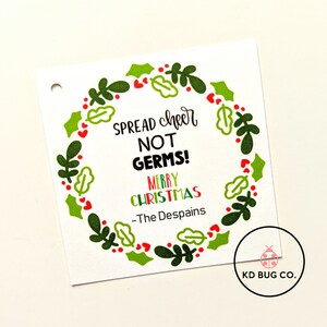 Spread Cheer NOT Germs! Merry Christmas PRINTED Gift Tags - Etsy