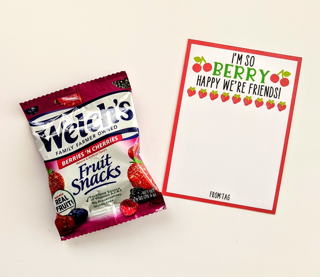 I'm Berry Glad We're Friends PRINTED Valentine Tags - Etsy