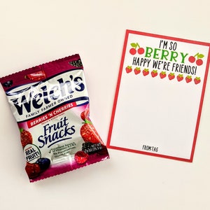 I'm Berry Glad We're Friends PRINTED Valentine Tags - Etsy