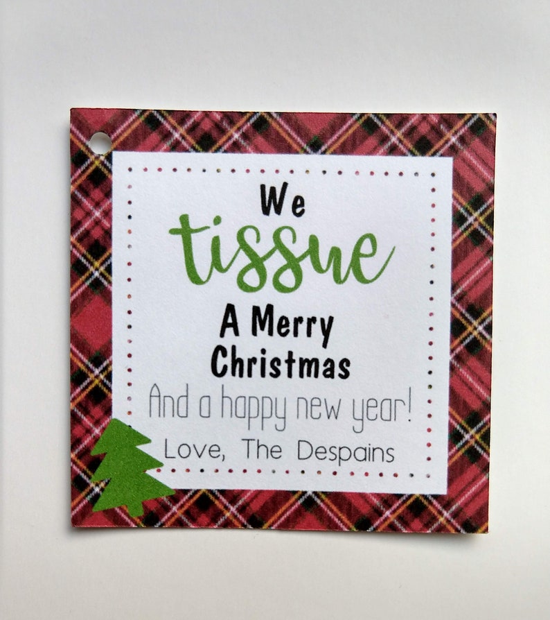 We Tissue a Merry Christmas PRINTED Neighbor Gift Tags - Etsy