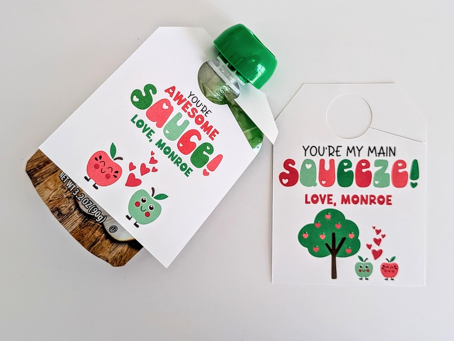 PRINTED Applesauce Valentine Cards - Etsy