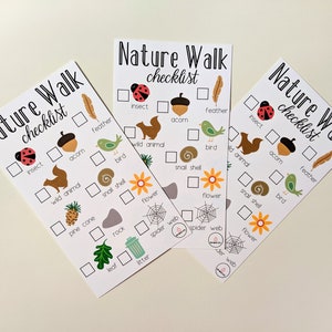 PRINTED Nature Walk Checklist - Etsy