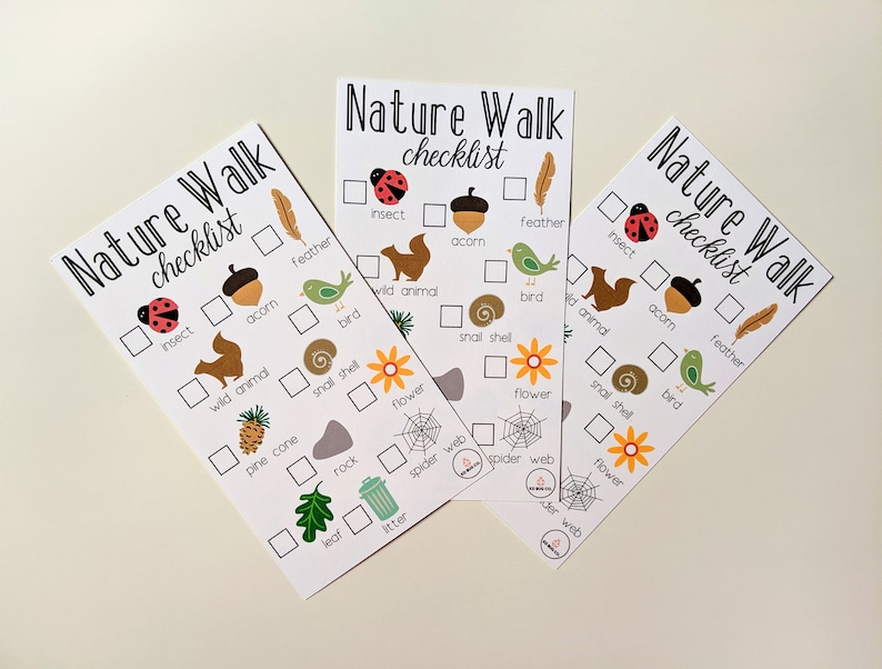 PRINTED Nature Walk Checklist - Etsy
