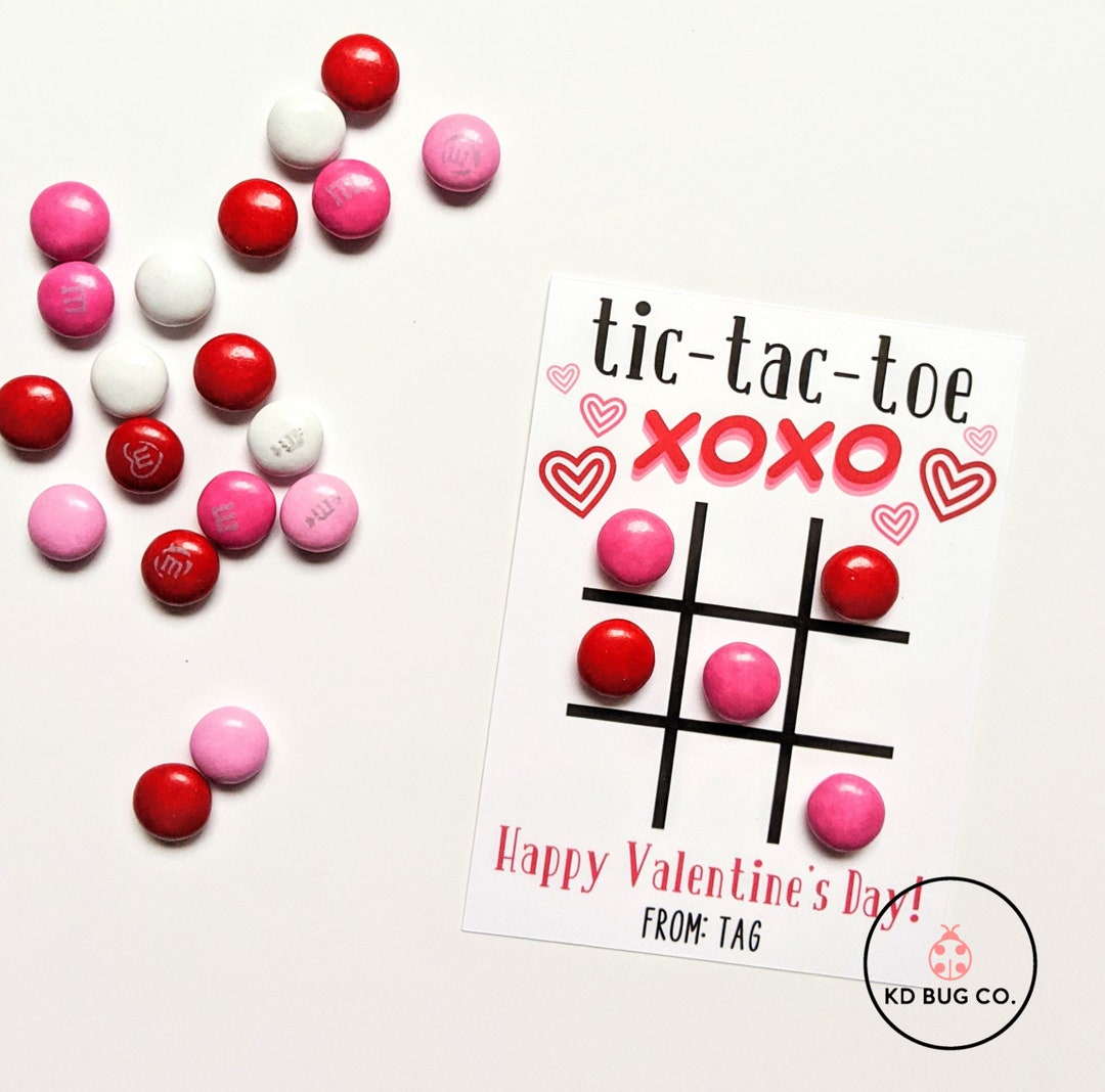 PRINTED Happy Valentine's Day Tic-tac-toe Game Card - Etsy
