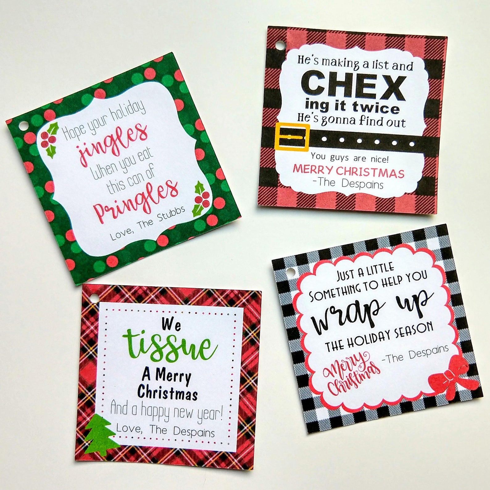 We Tissue a Merry Christmas PRINTED Neighbor Gift Tags - Etsy