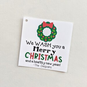 We Wash You a Merry Christmas and a Healthy New Year PRINTED Gift Tags ...