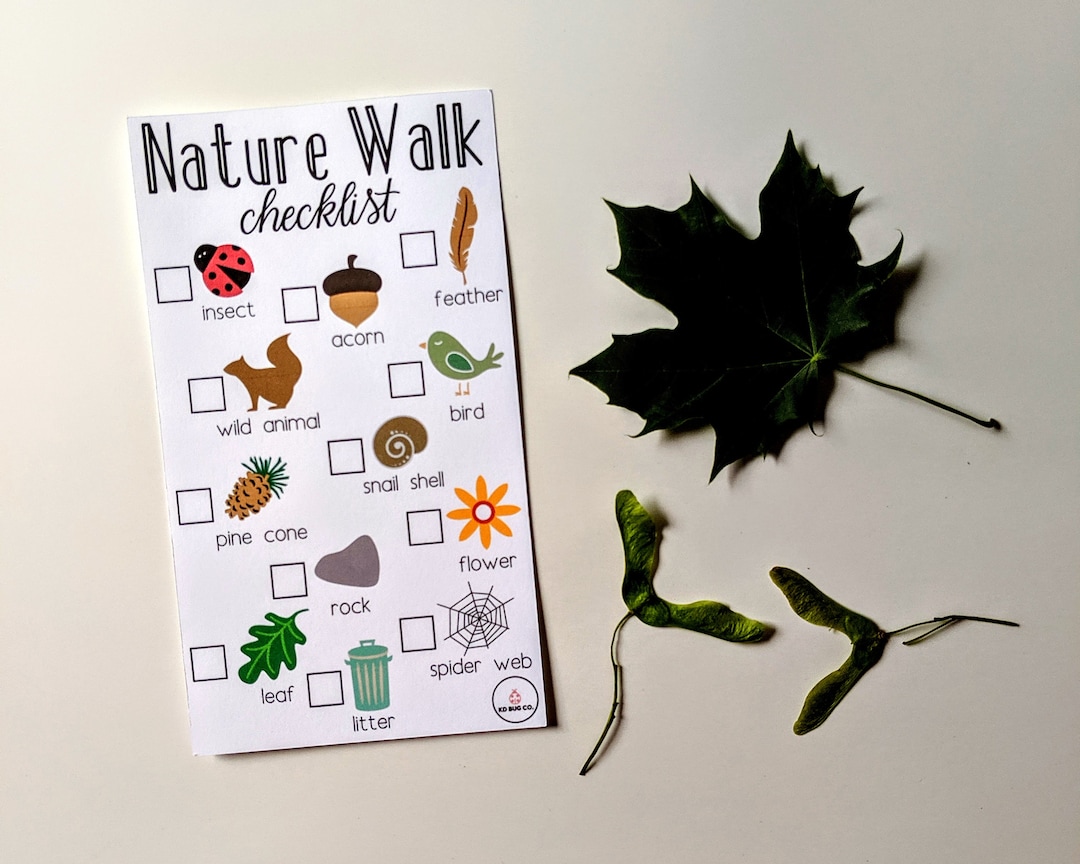 PRINTED Nature Walk Checklist - Etsy