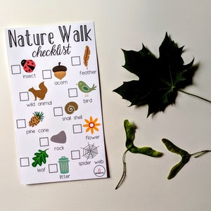 PRINTED Nature Walk Checklist - Etsy