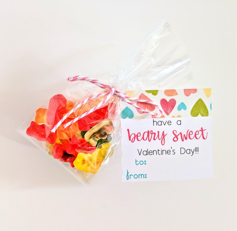 PRINTED Gummy Bear Valentine Tag - Etsy