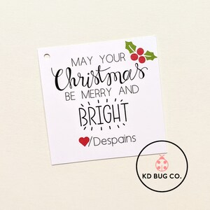 May Your Christmas Be Merry and Bright PRINTED Gift Tags - Etsy