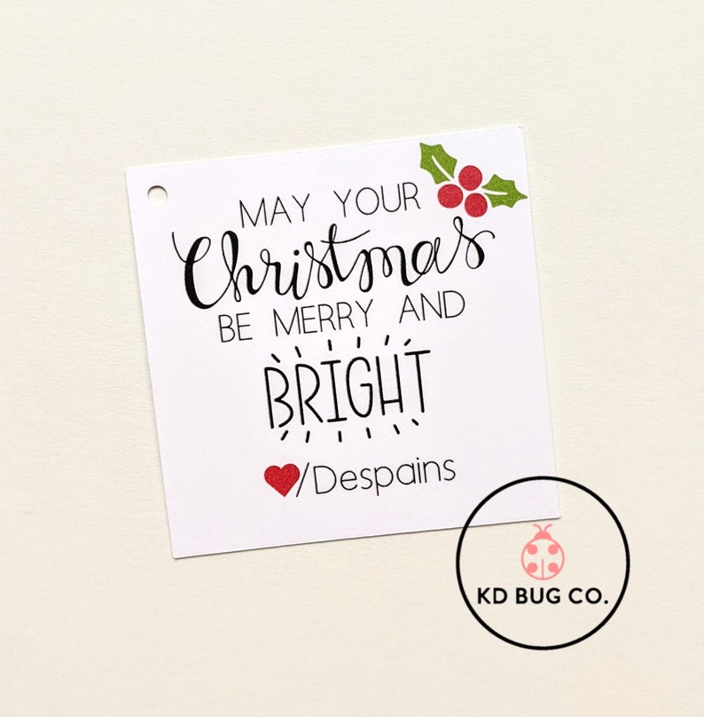 May Your Christmas Be Merry and Bright PRINTED Gift Tags - Etsy