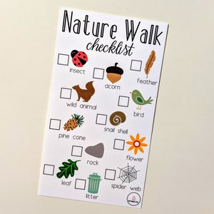 PRINTED Nature Walk Checklist - Etsy