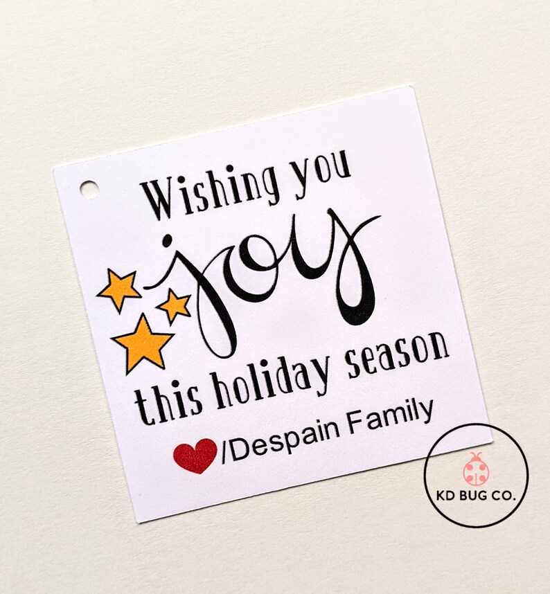 Wishing You JOY This Holiday Season PRINTED Gift Tags - Etsy