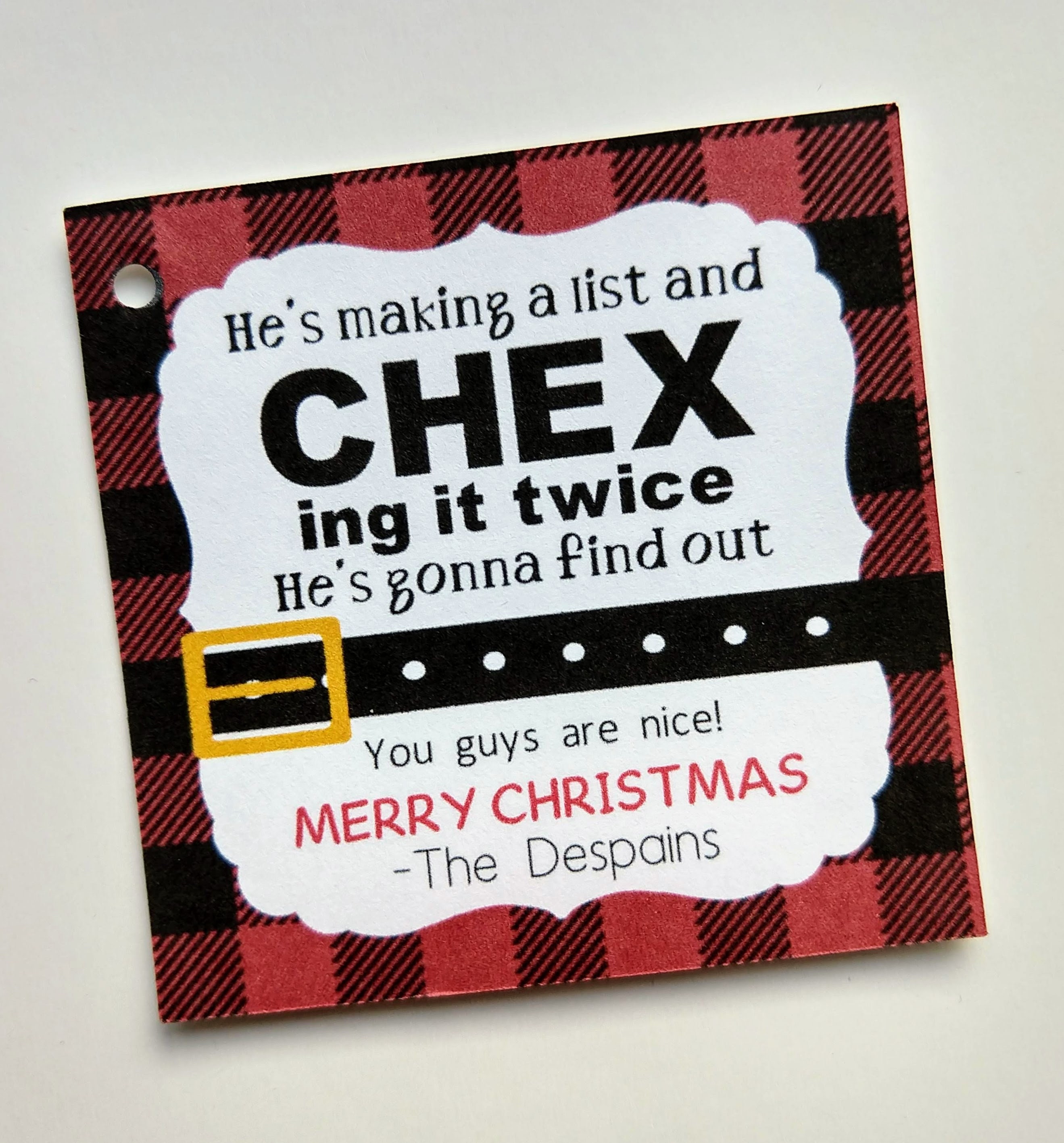 Chex Mix Neighbor Christmas PRINTED Gift Tag - Etsy