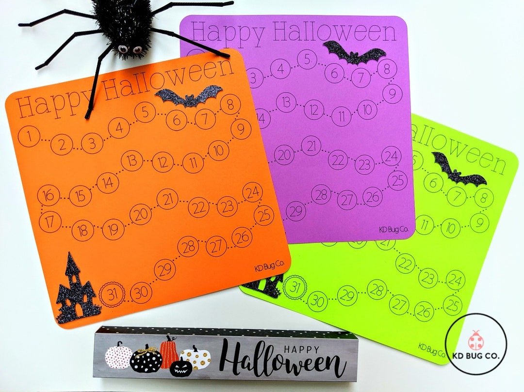 Halloween Count Down Sticker Chart - Etsy