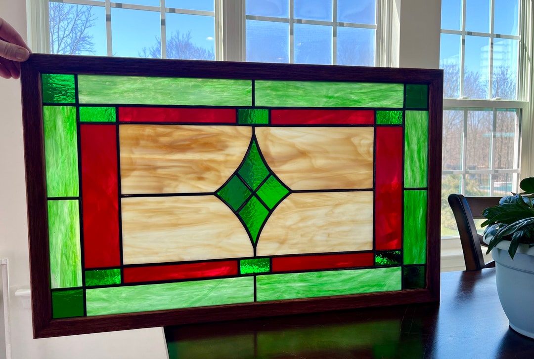 Exquisite Custom Stained Glass Transom Window - Handcrafted Tiffany ...