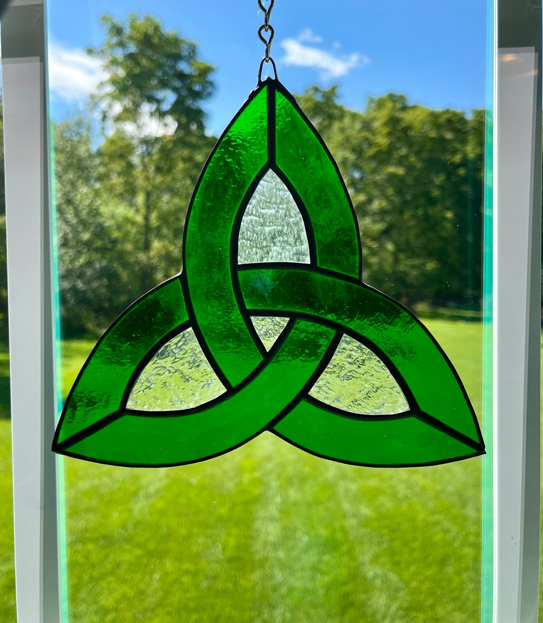 Trinityceltic Knot Stained Glass Window Hanging - Etsy