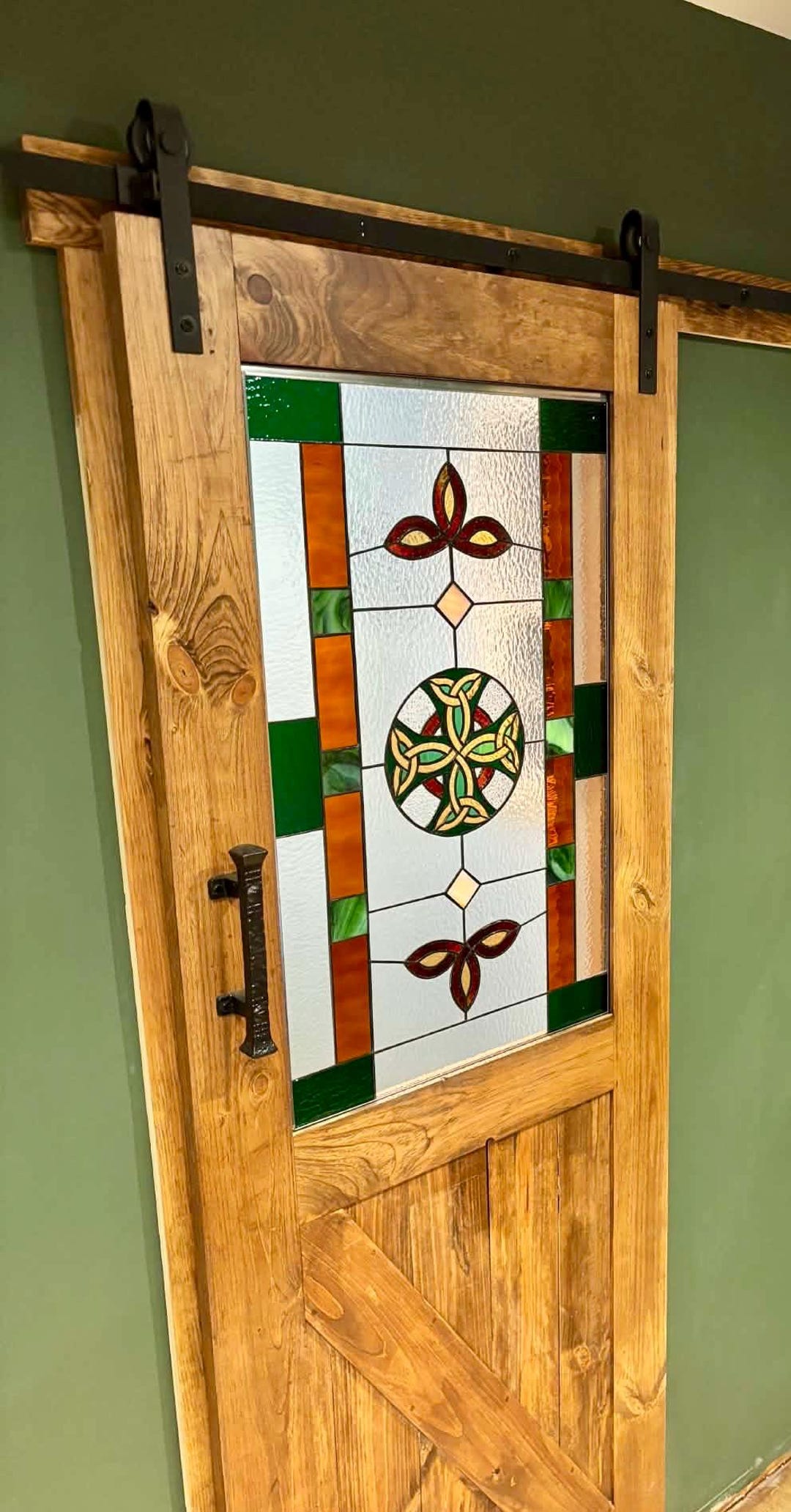 Celtic Cross Stained Glass Window Panel-13-1/2x27-1/2, Custom Sizes ...
