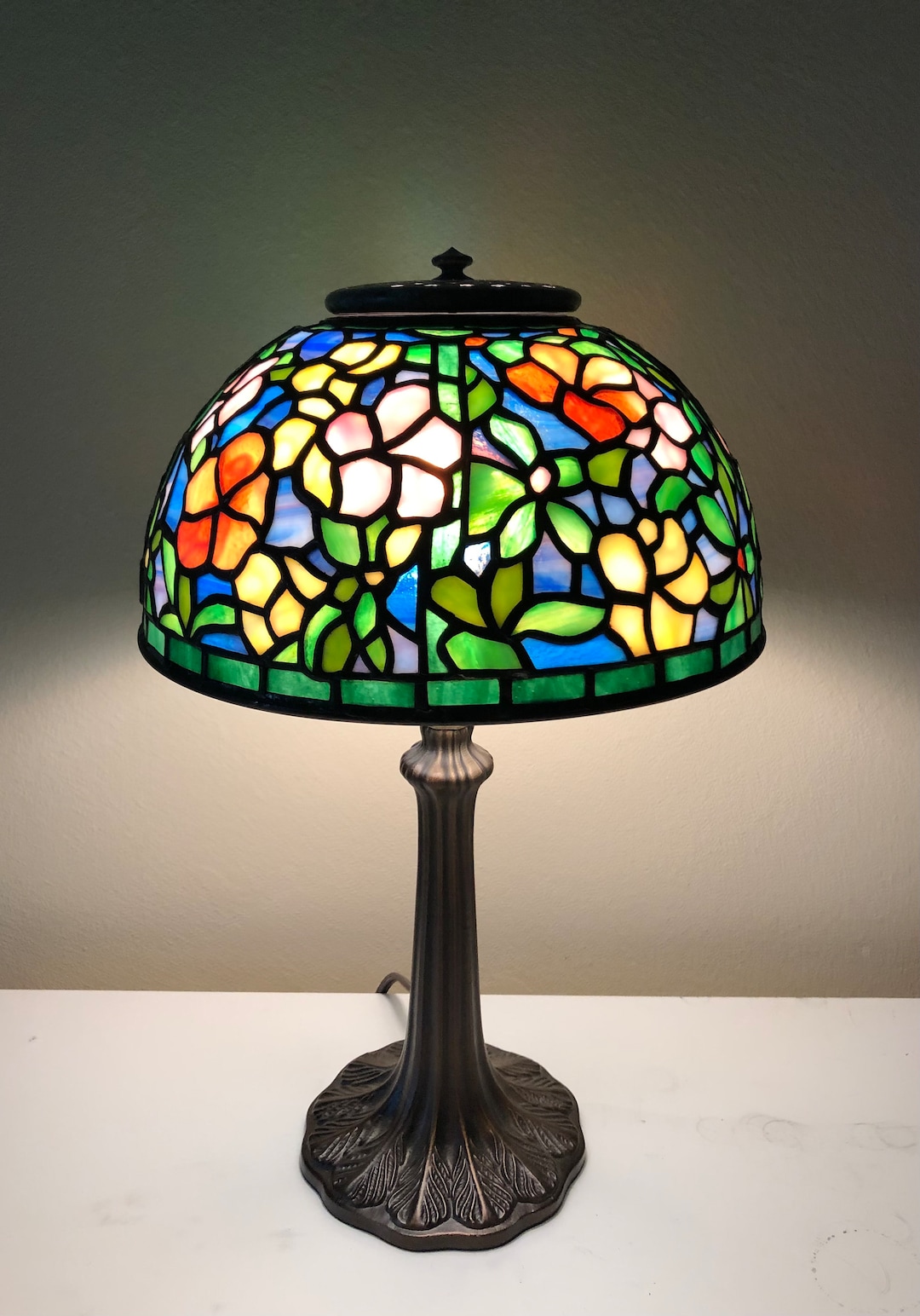 Tiffany Pattern Stained Glass Lamp Azalea Home Lighting - Etsy
