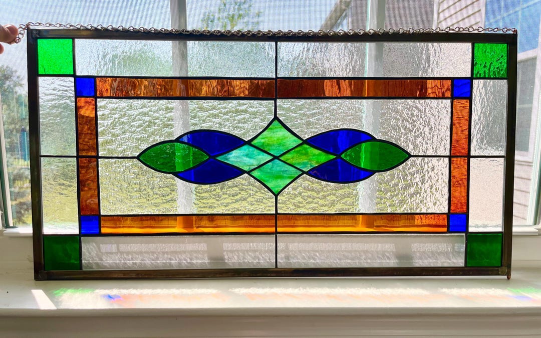 Victorian Stained Glass Transom Window - Etsy