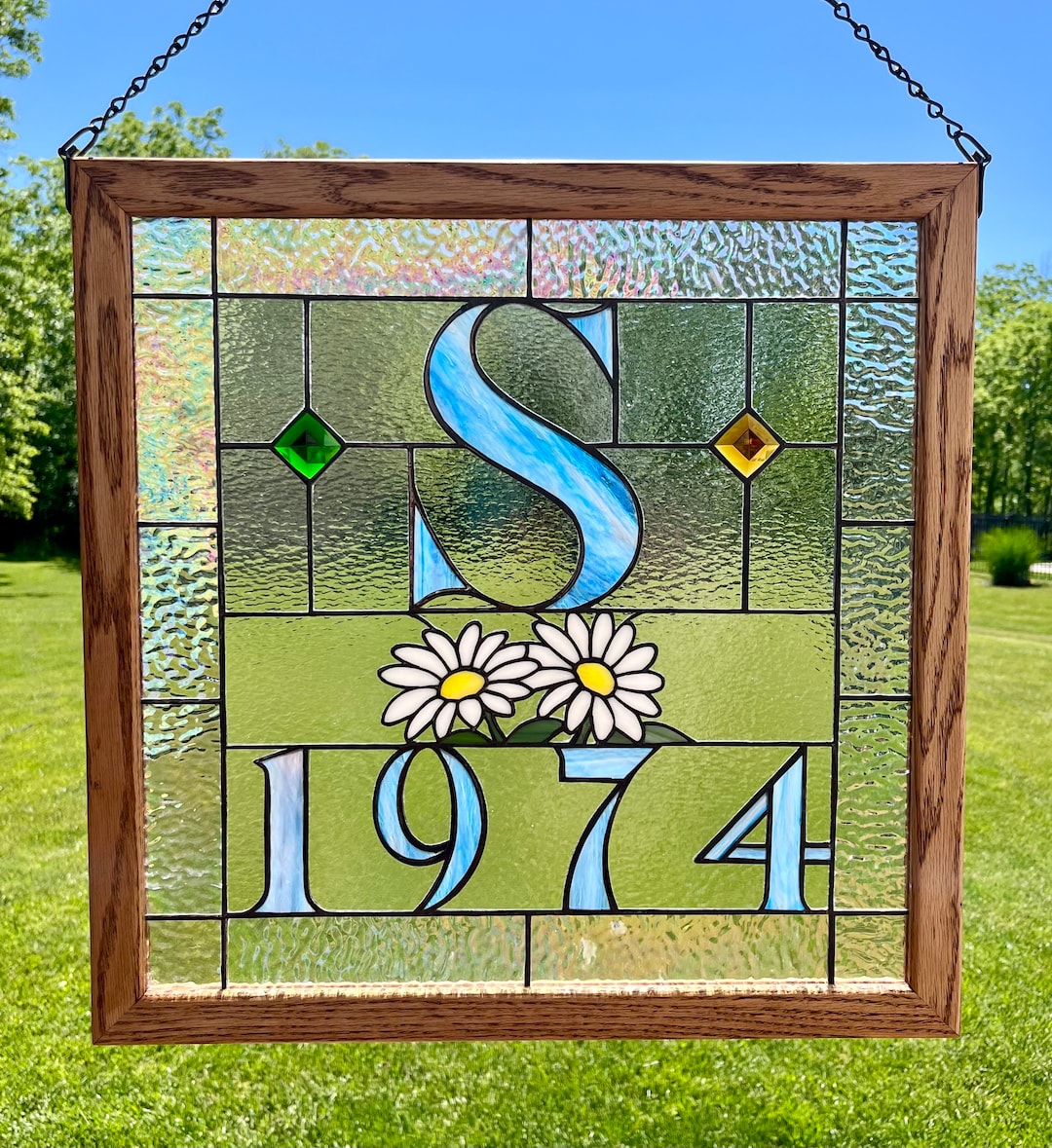 Anniversary Gift or Wedding Gift, Personalized Stained Glass Window ...