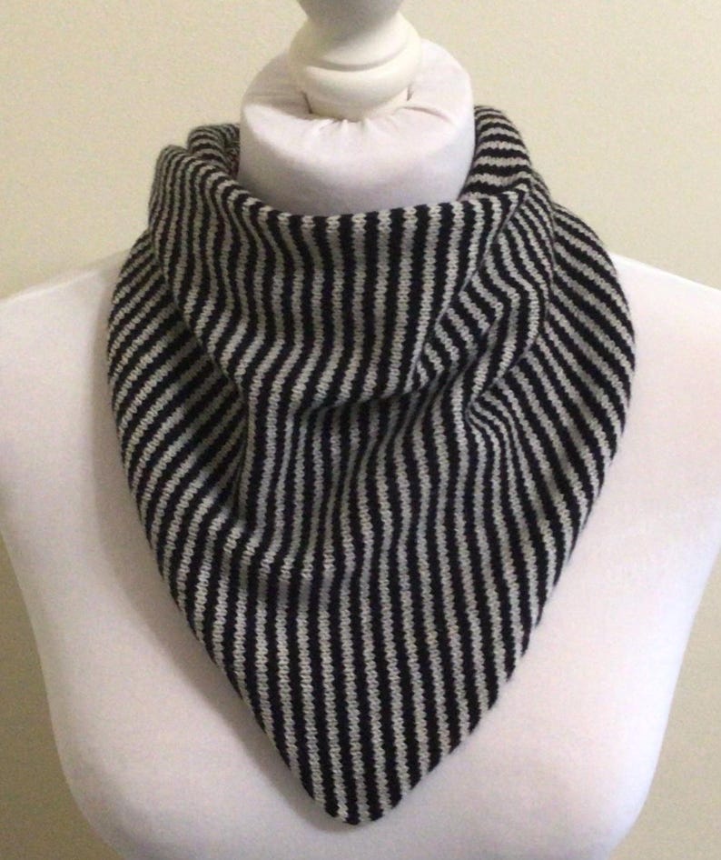 Superfine Lambswool, Black/oatmeal, Triangle Scarf, Neckerchief Scarf ...
