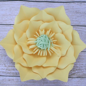 Yellow Paper Flowers Wall Decor Green Paper Flowers - Etsy