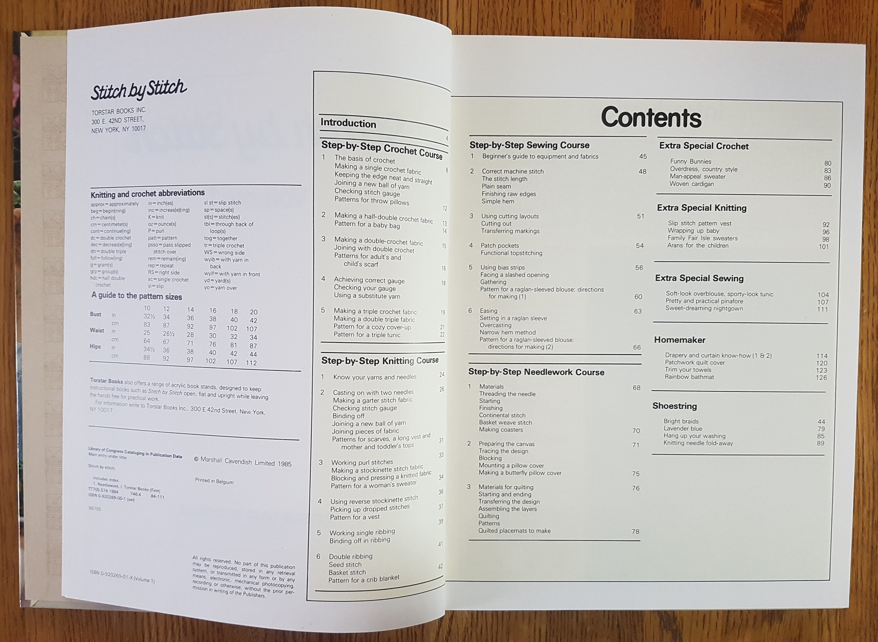 Stitch by Stitch Volume 1 1985 Sewing, Knitting, Crochet and ...