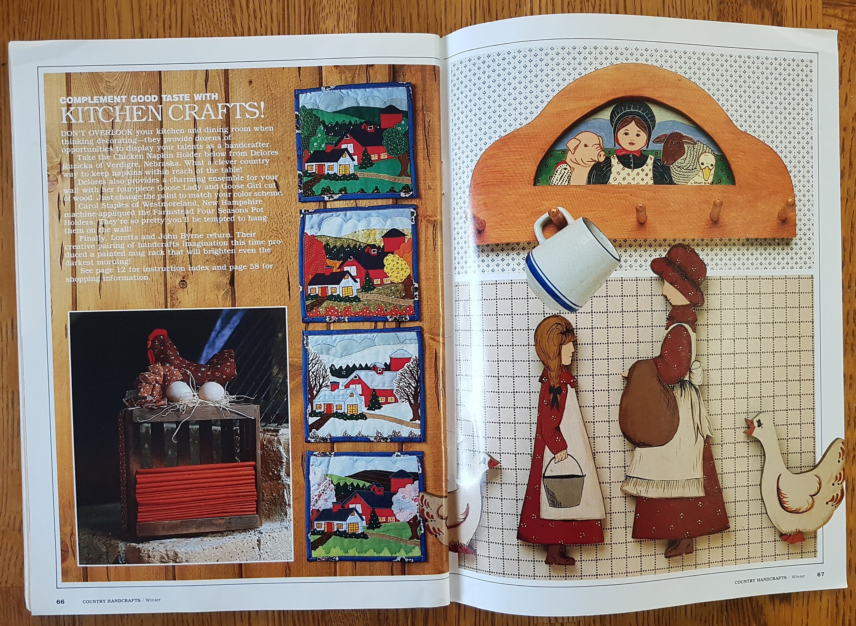 Country Handcrafts Magazine Winter 1986 Full Size Patterns - Etsy