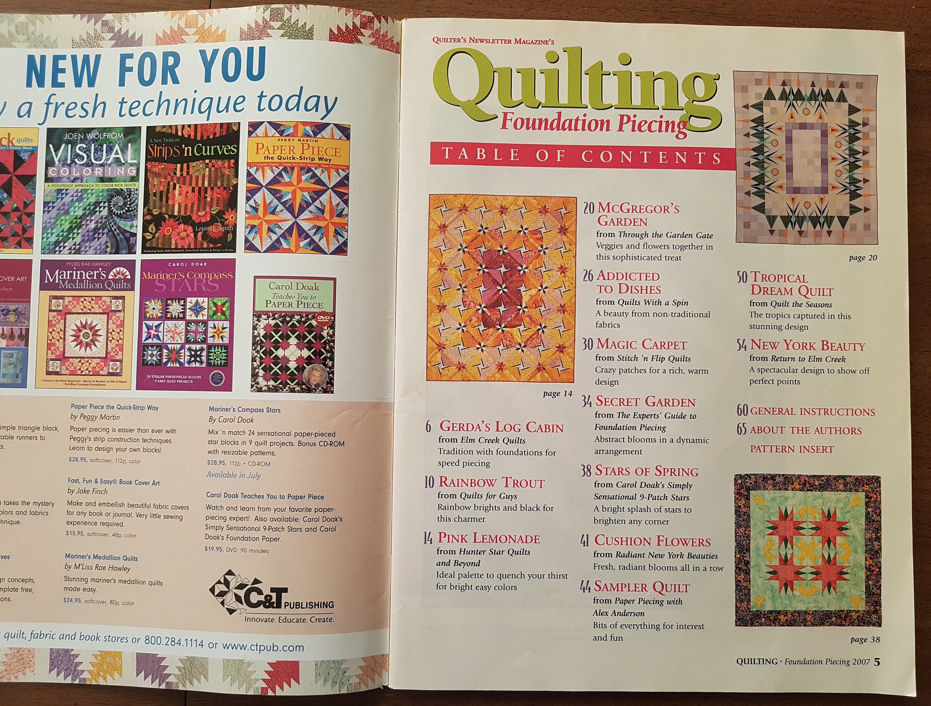 Quilting Foundation Piecing Quilter’s Newsletter Magazine 2007 - Etsy ...