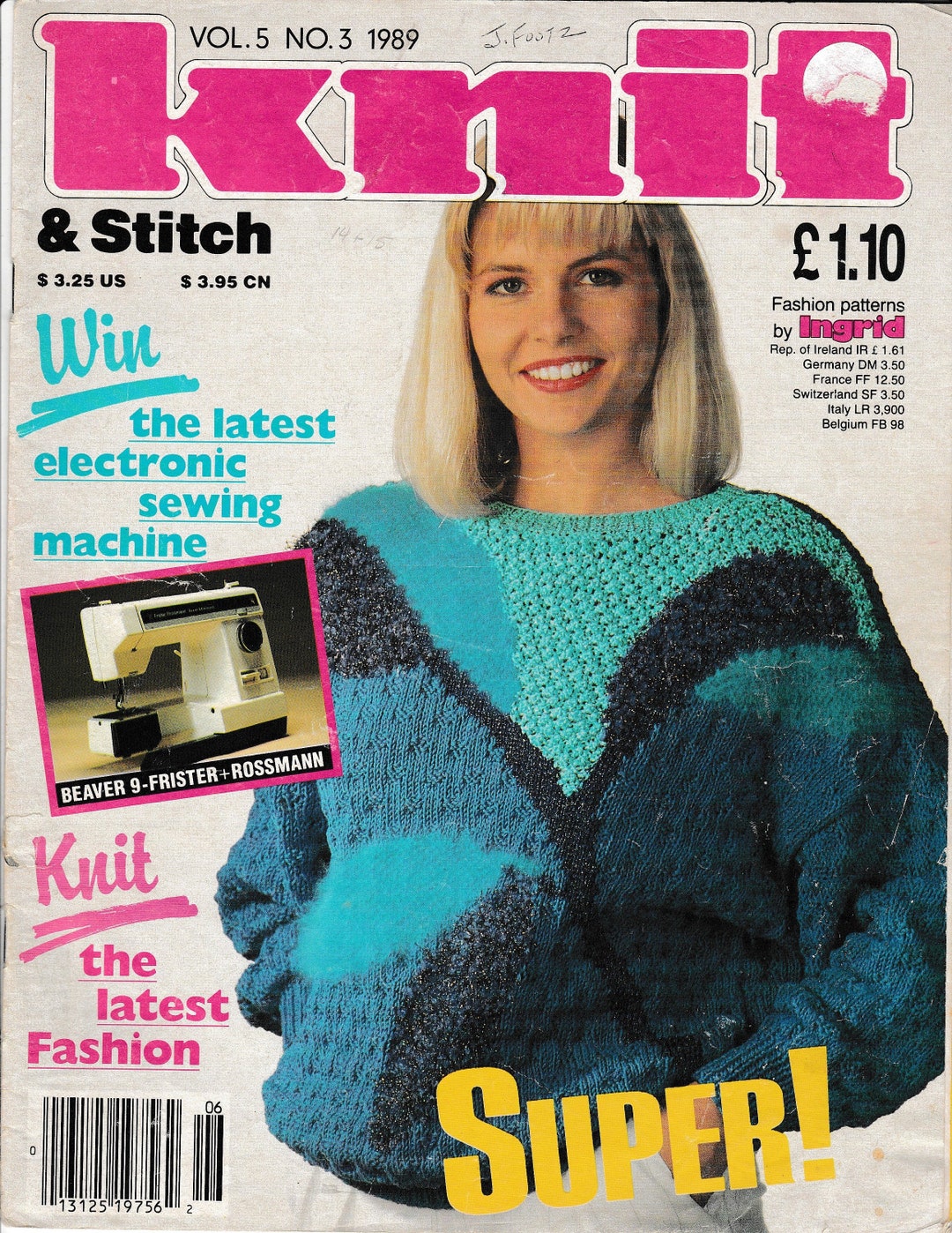 Knit & Stitch Knitting Pattern Magazine Vol. 5 No. 3 1989 - Etsy