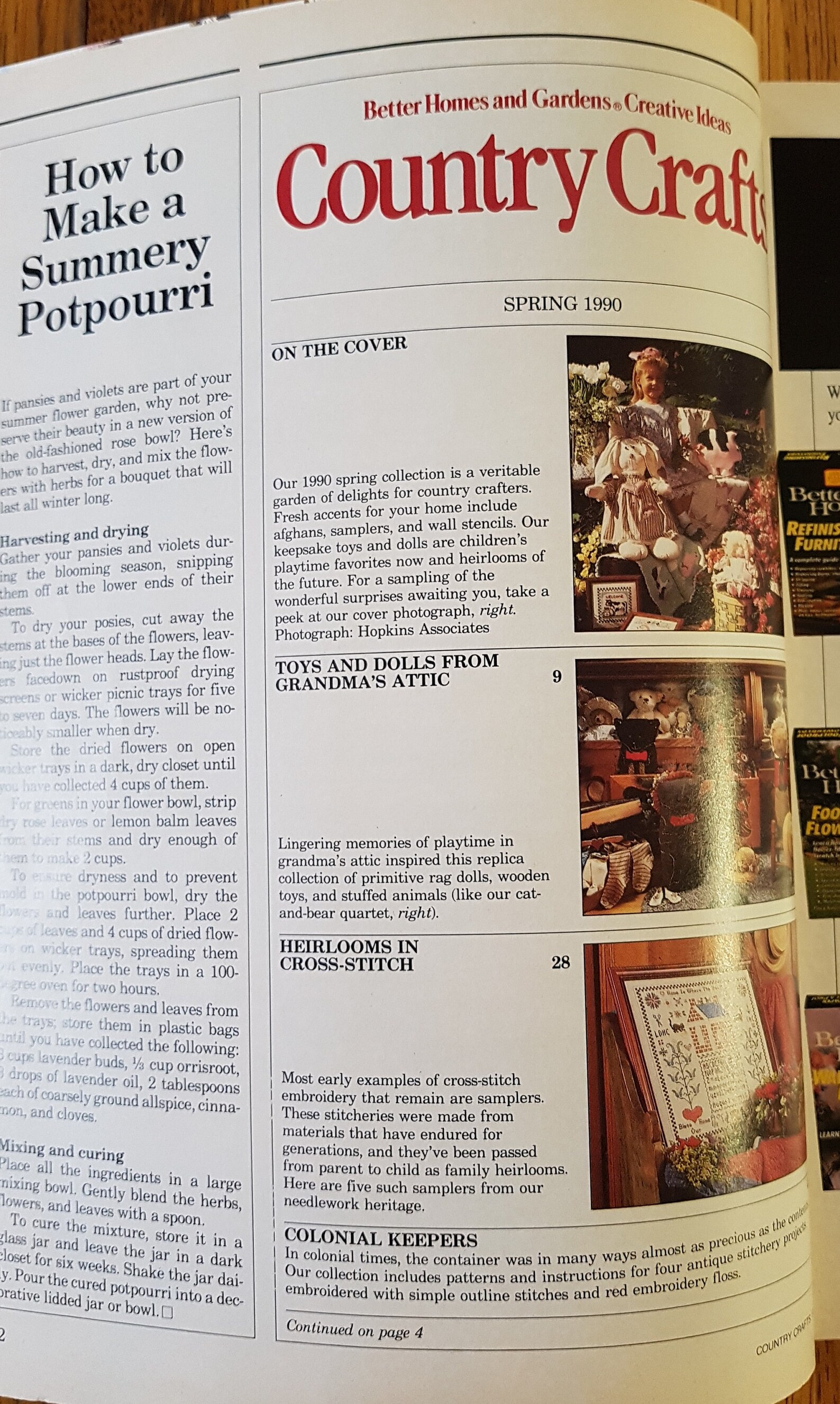 Country Crafts Magazine Spring 1990 From Better Homes and Gardens ...