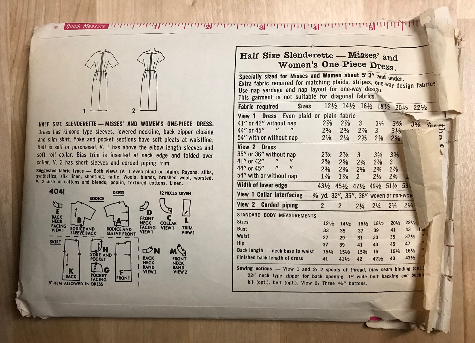 1950s Vintage Dress Pattern / Simplicity 4041 / 39 Bust - Etsy