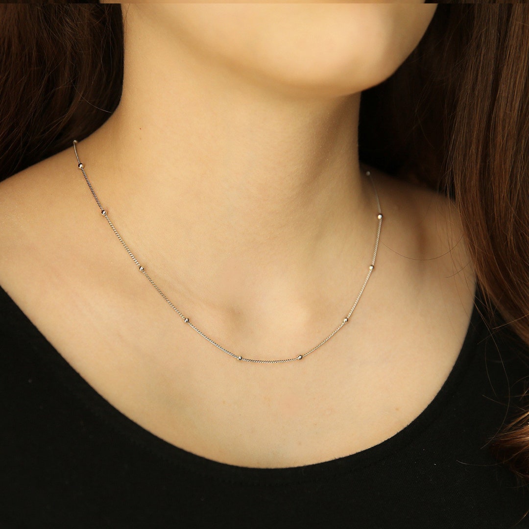 Sphere Necklace-14k Gold Filled Mini Ball Necklace--satellite Chain-14k ...