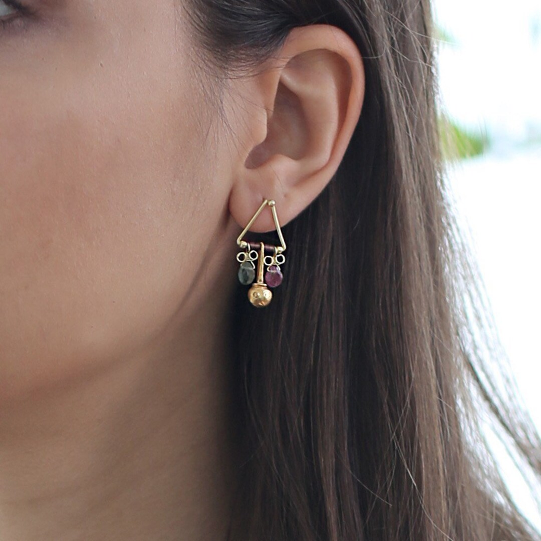 Tourmaline Earring Vintage Earring Gypsy Earring Handmade Earring ...