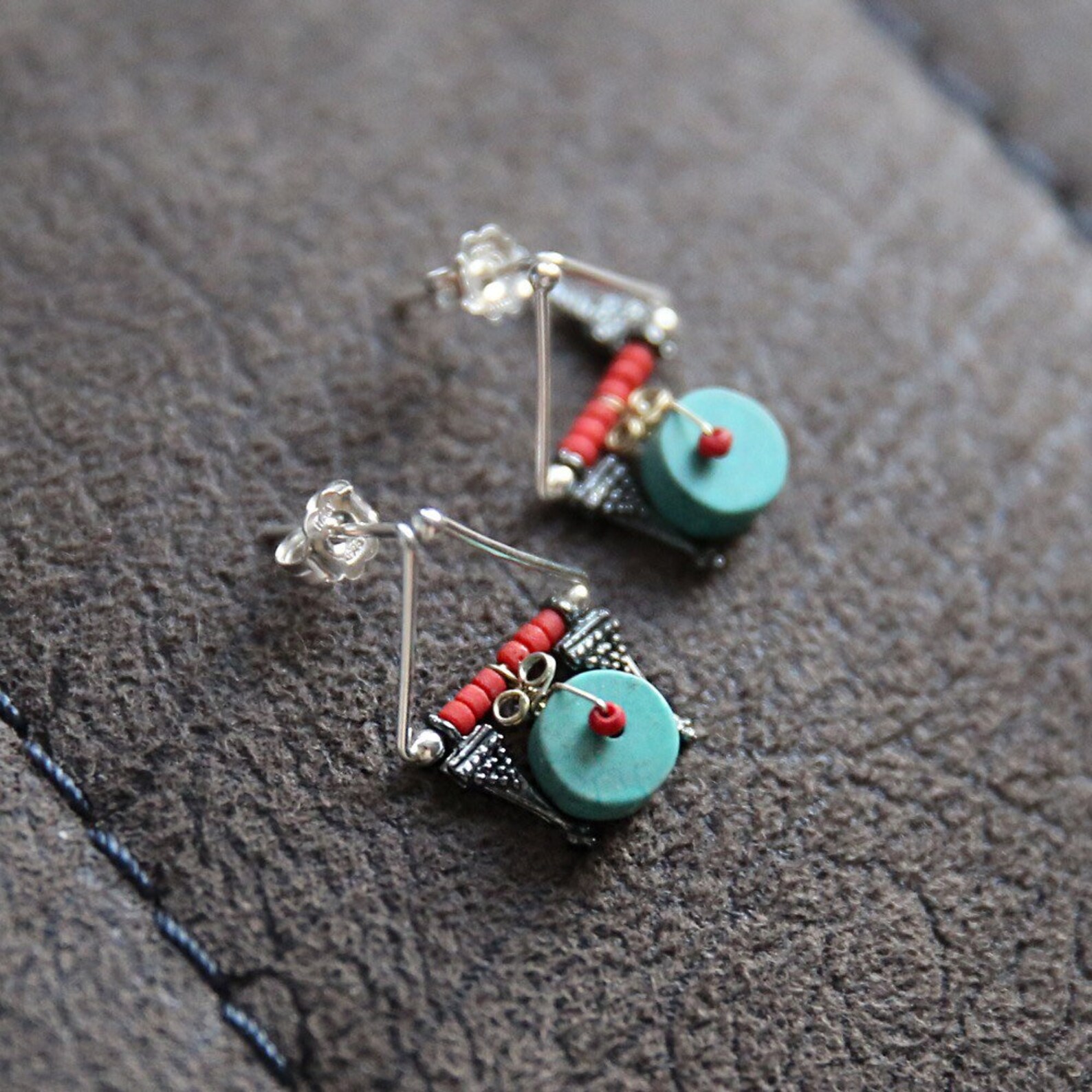 Turquoise Earring-tribal Earring Gypsy Earring Handmade | Etsy