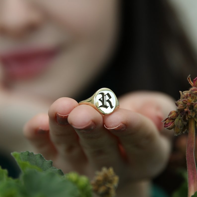 Signet Ring-monogram Ring-personalized Signet Ring-initial - Etsy