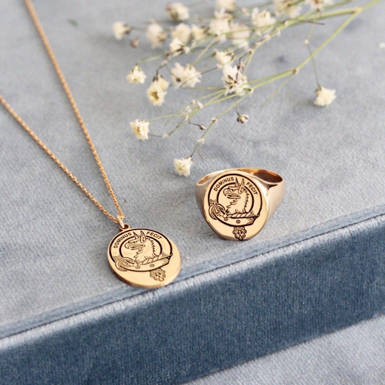Custom Gold Necklace family Crest Necklace-coat of Arms - Etsy