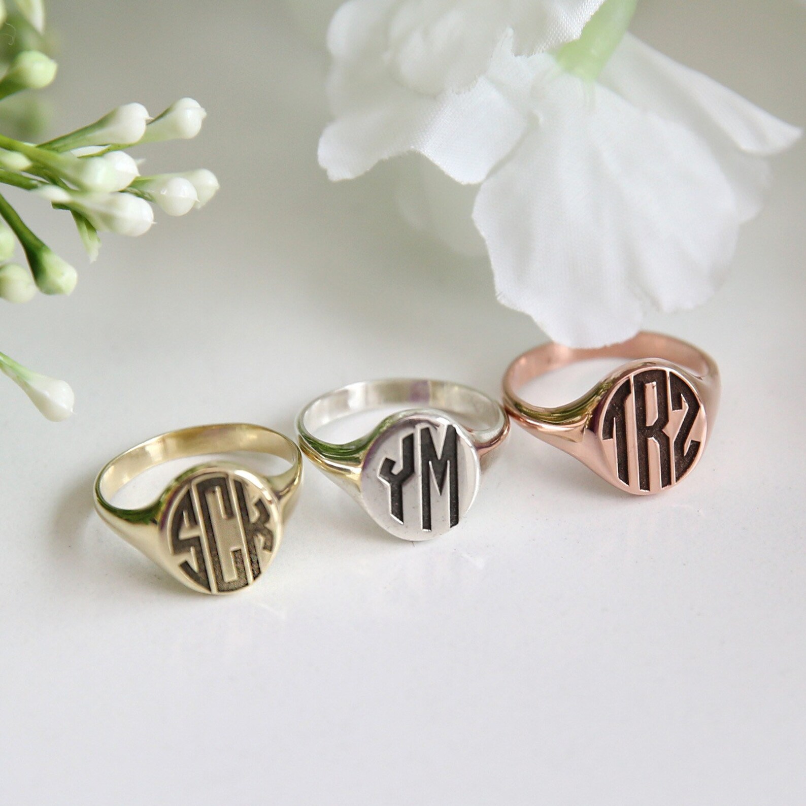 Monogram Ring-personalized Signet Ring-initial Signet Ring-signet Ring ...