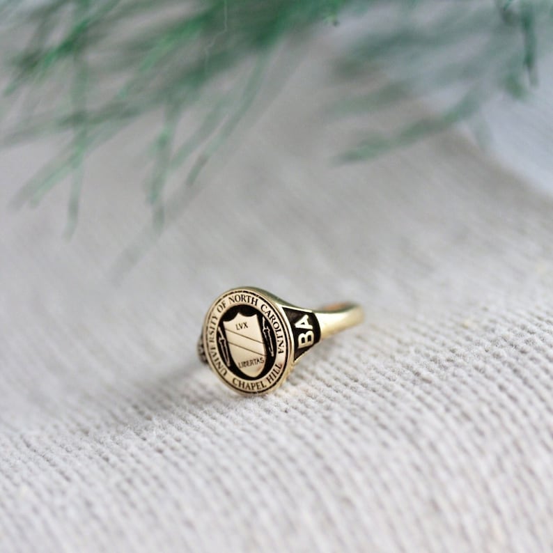 Oval Graduation Ring-tiny College Ring-class Rings-school - Etsy