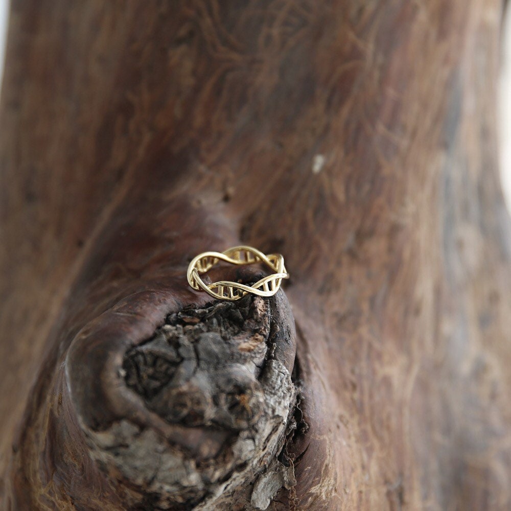 Gold Dna Ring-dna Ring-science Ring-chemistry Ring-molecule - Etsy