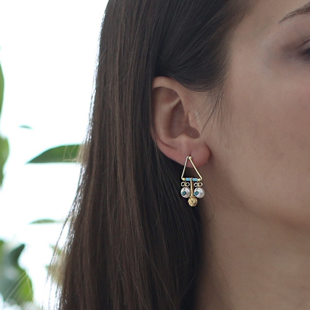 Pearl Earring-sterling Silver Earring Gypsy Earring - Etsy