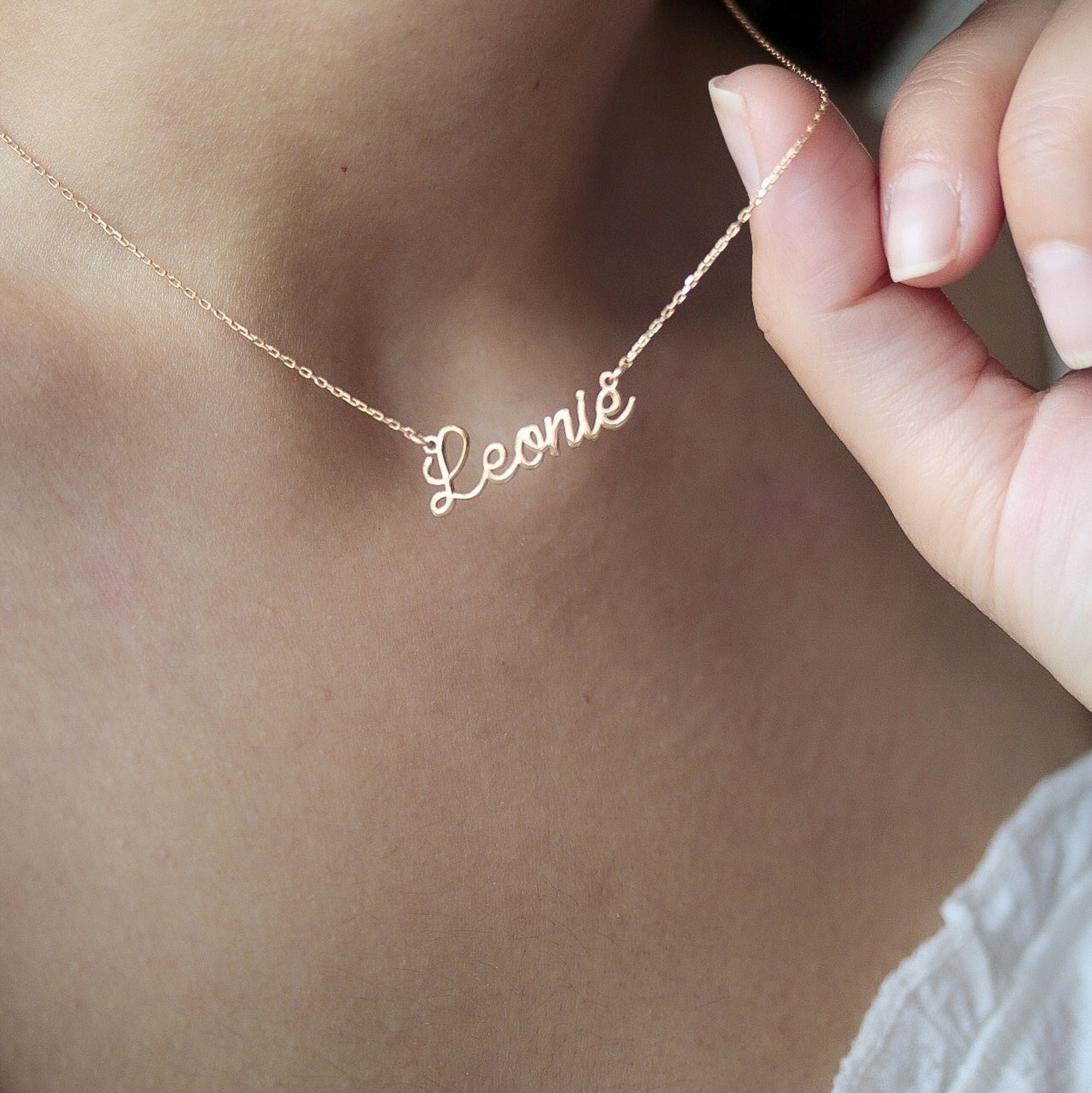 14k Solid Gold Name Necklace-name Necklacegold-14k - Etsy