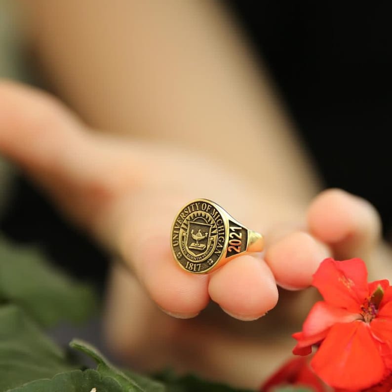 Custom College Rings-oval Graduation Ring-class Rings-school - Etsy