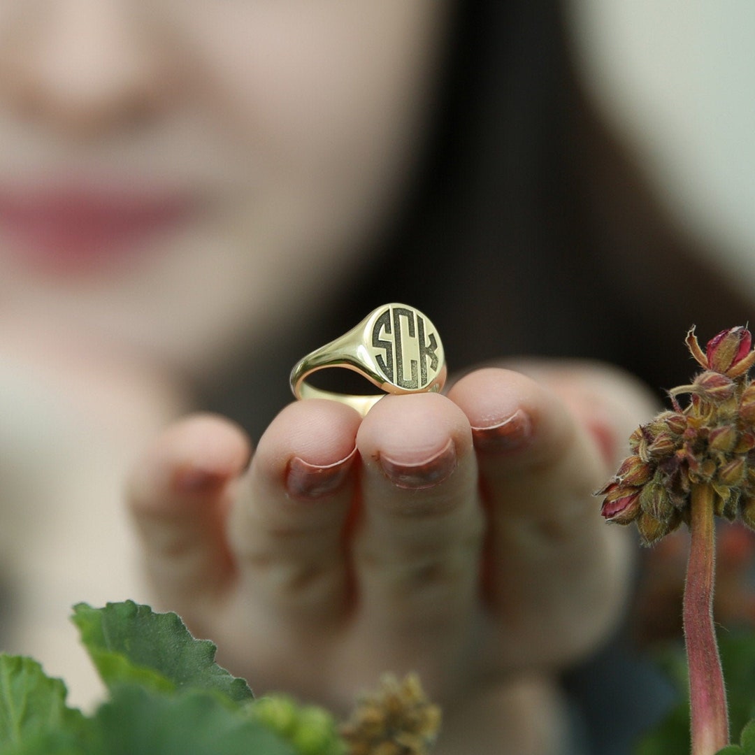 Monogram Ring-personalized Signet Ring-initial Signet Ring-signet Ring ...