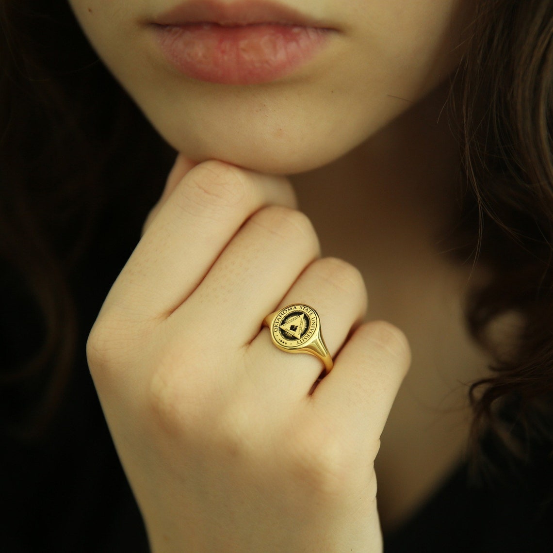 Oval Graduation Ring-tiny College Ring-class Rings-school - Etsy