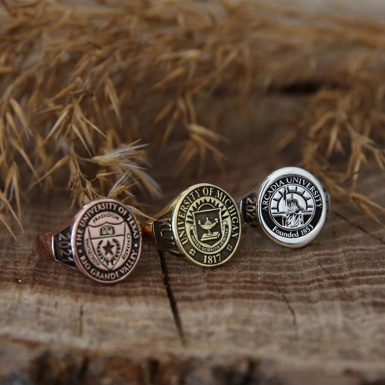 Custom College Rings-oval Graduation Ring-class Rings-school - Etsy